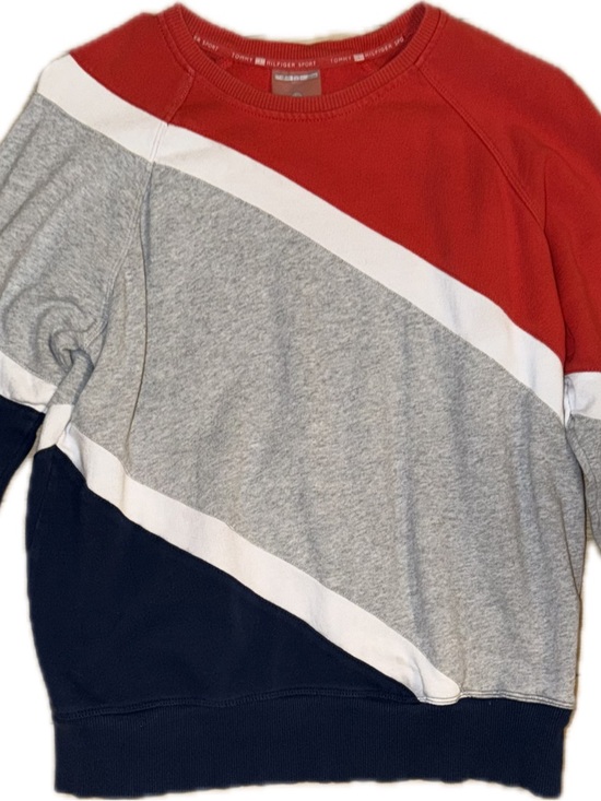 Tommy Hilfiger | Tops | Tommy Hilfiger Red Gray Navy Diagonal ...